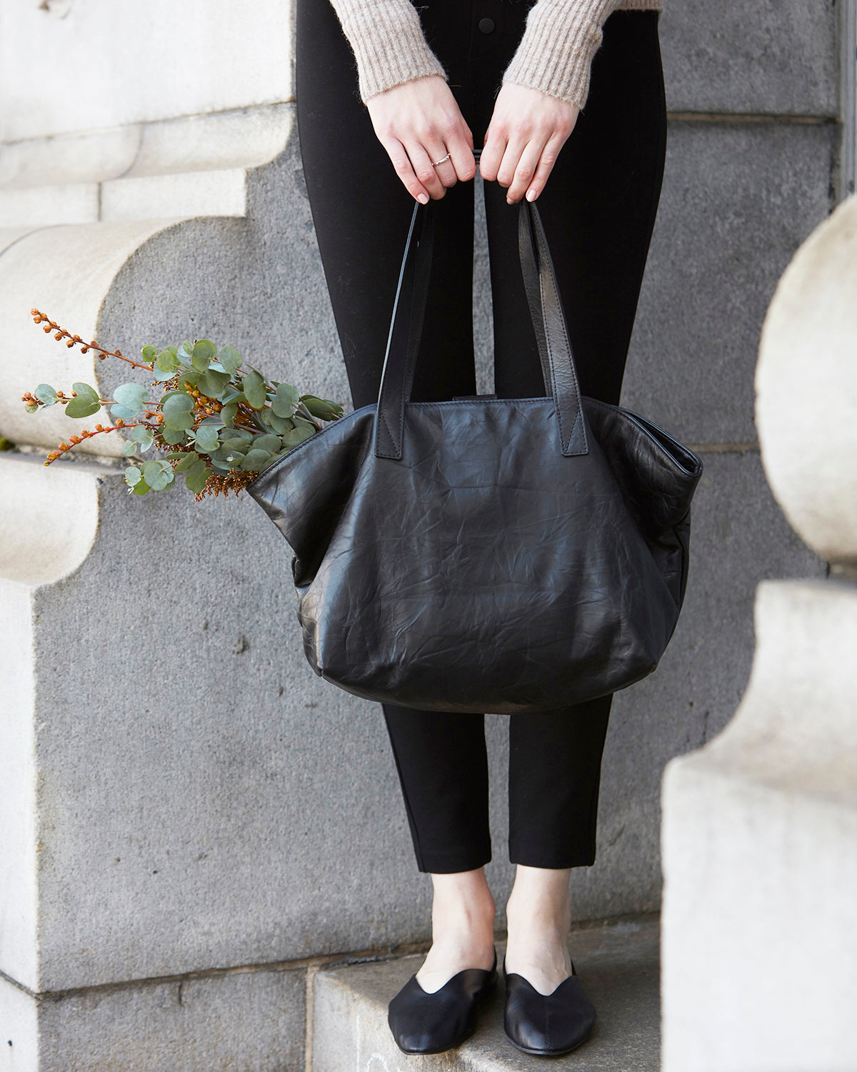 Rive Gauche Tote Handbag | Grey Snake Pattern Leather Bag – JOANNA MAXHAM